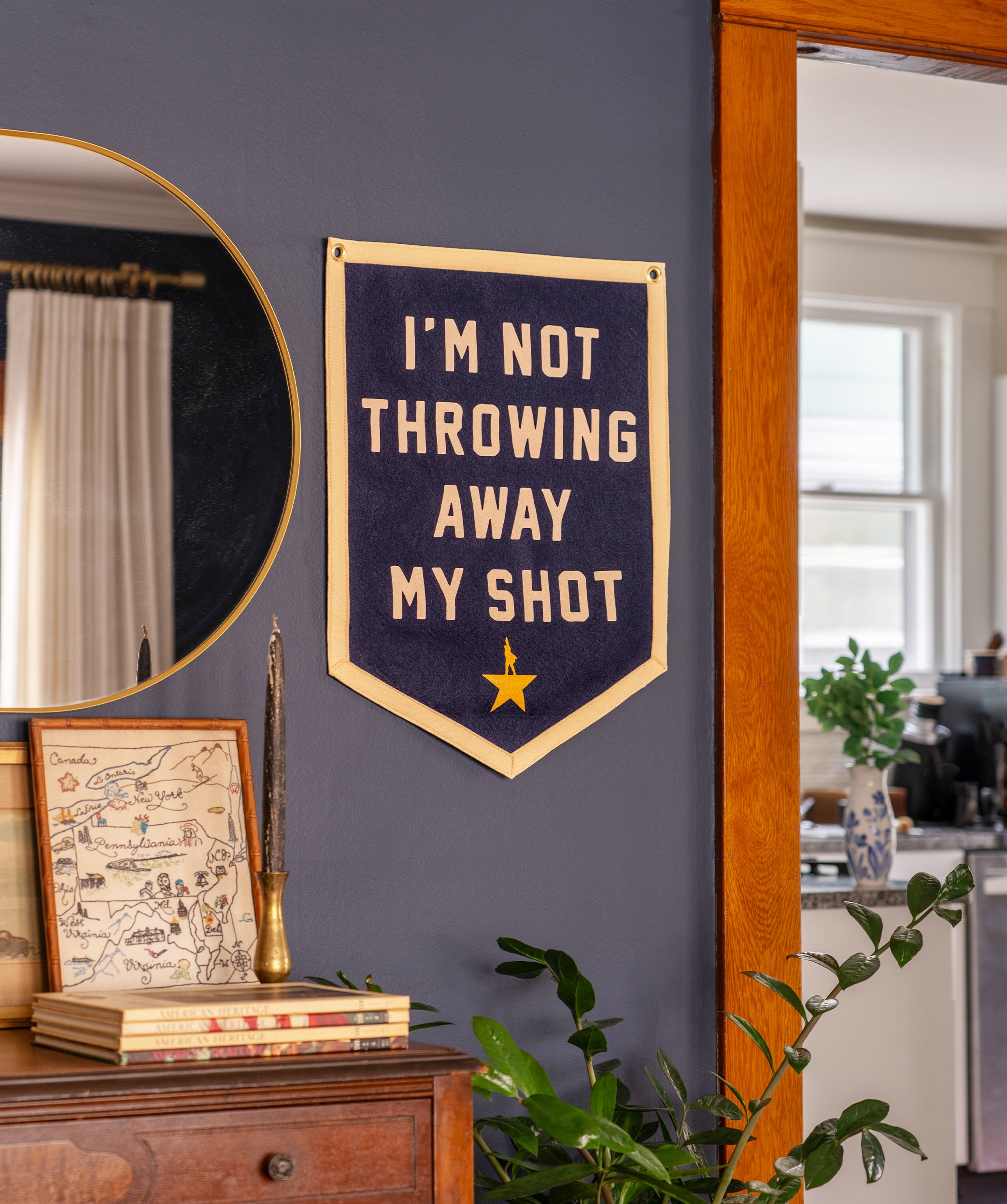I'm Not Throwing Away My Shot Camp Flag | Hamilton x Oxford Pennant