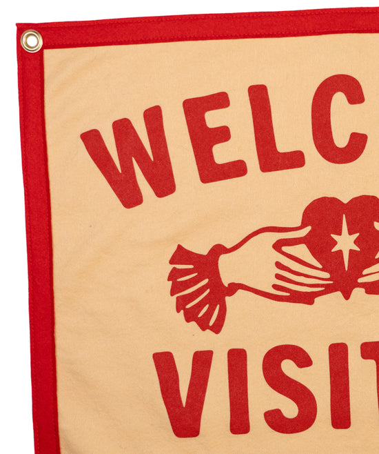 Welcome Visitor Camp Flag • John Moreland x Oxford Pennant