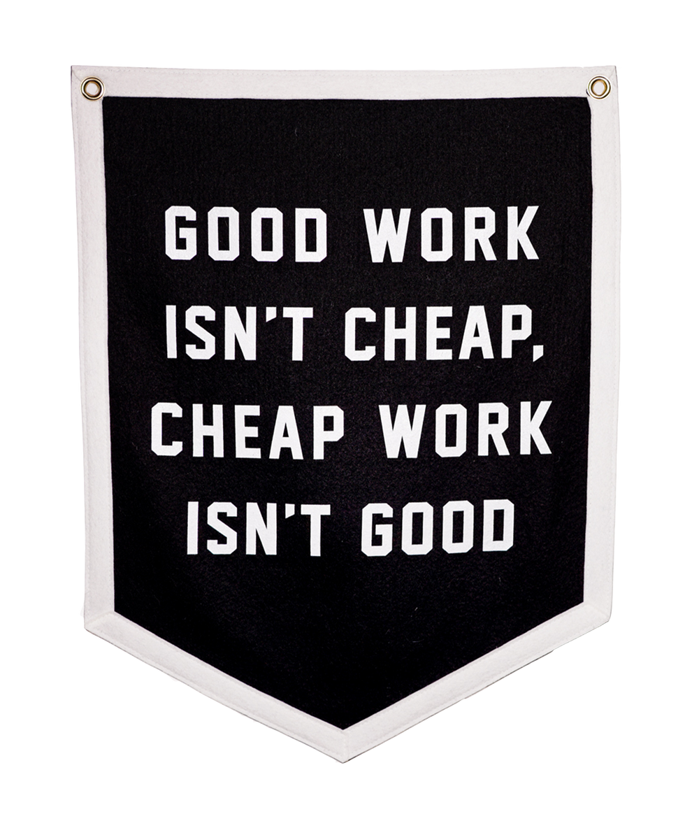 Good Work Isn't Cheap Camp Flag | Promises Kept Events x Oxford Pennant