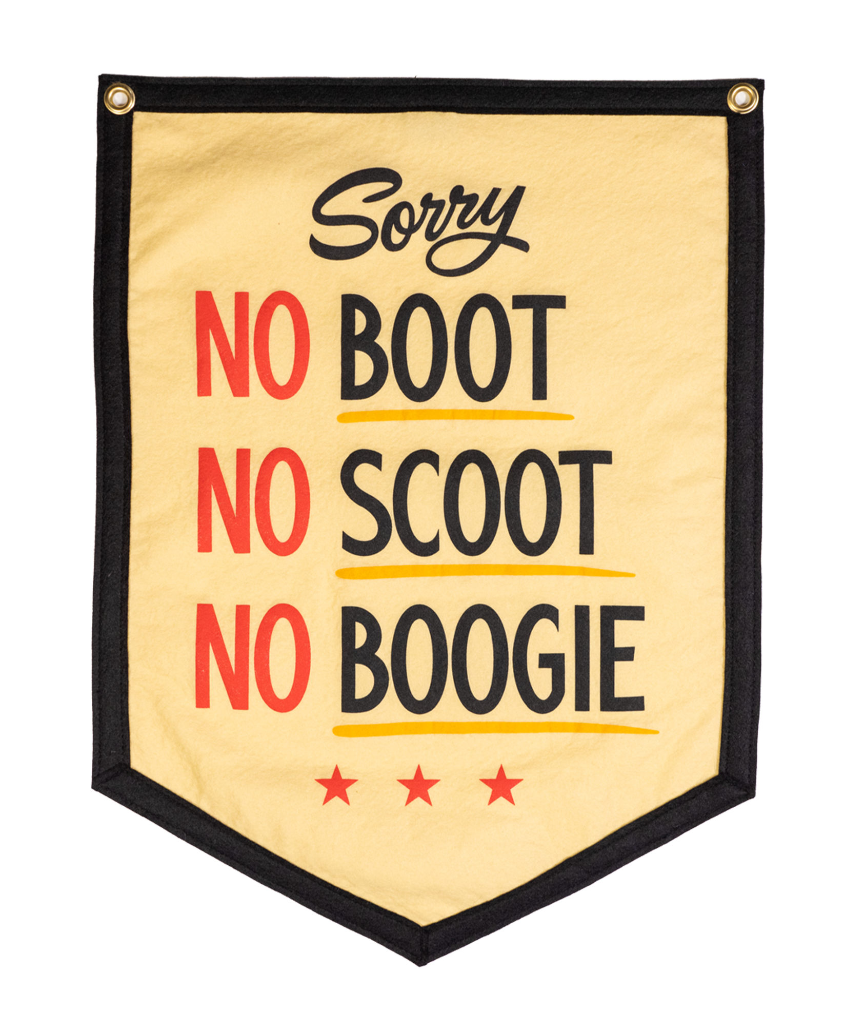 No Boot No Scoot No Boogie Camp Flag | Holy Smokes x Oxford Pennant